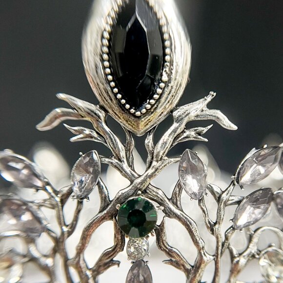 Handmade | Accessories | Vintage Silver King Crown Black Stones Crown ...